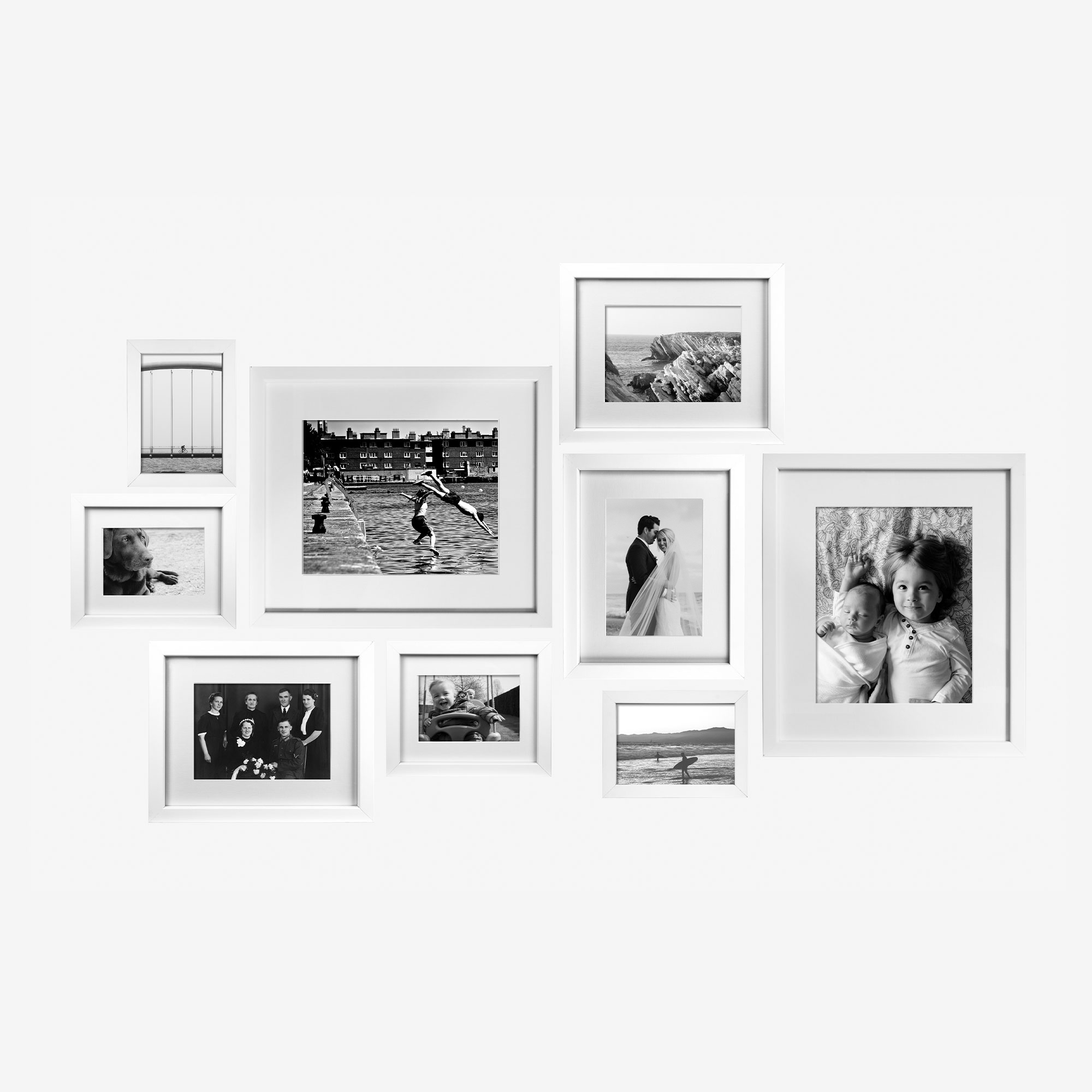 9 Piece Slim Box Frame Gallery Wall Set - Corban & Blair