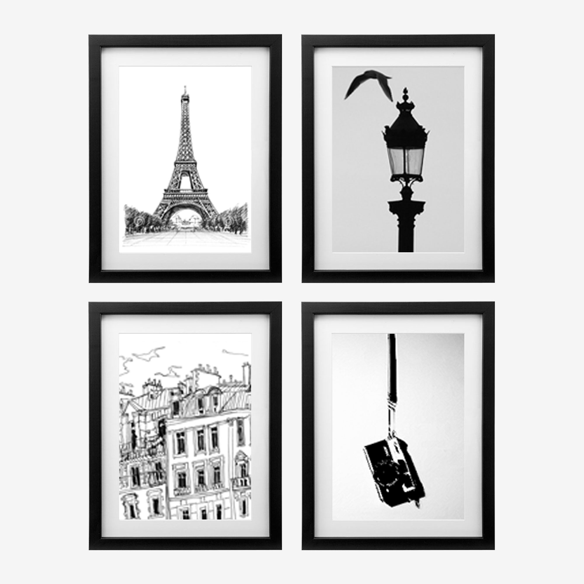 4 Piece A4 Slim Box Frame Gallery Wall Set - Corban & Blair