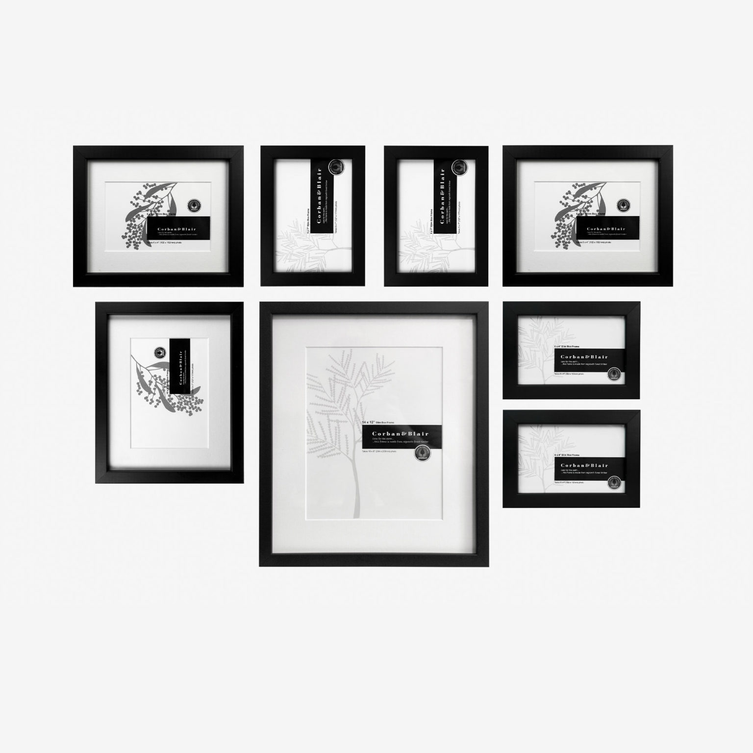 8 Piece Slim Box Frame Gallery Wall Set - Corban & Blair