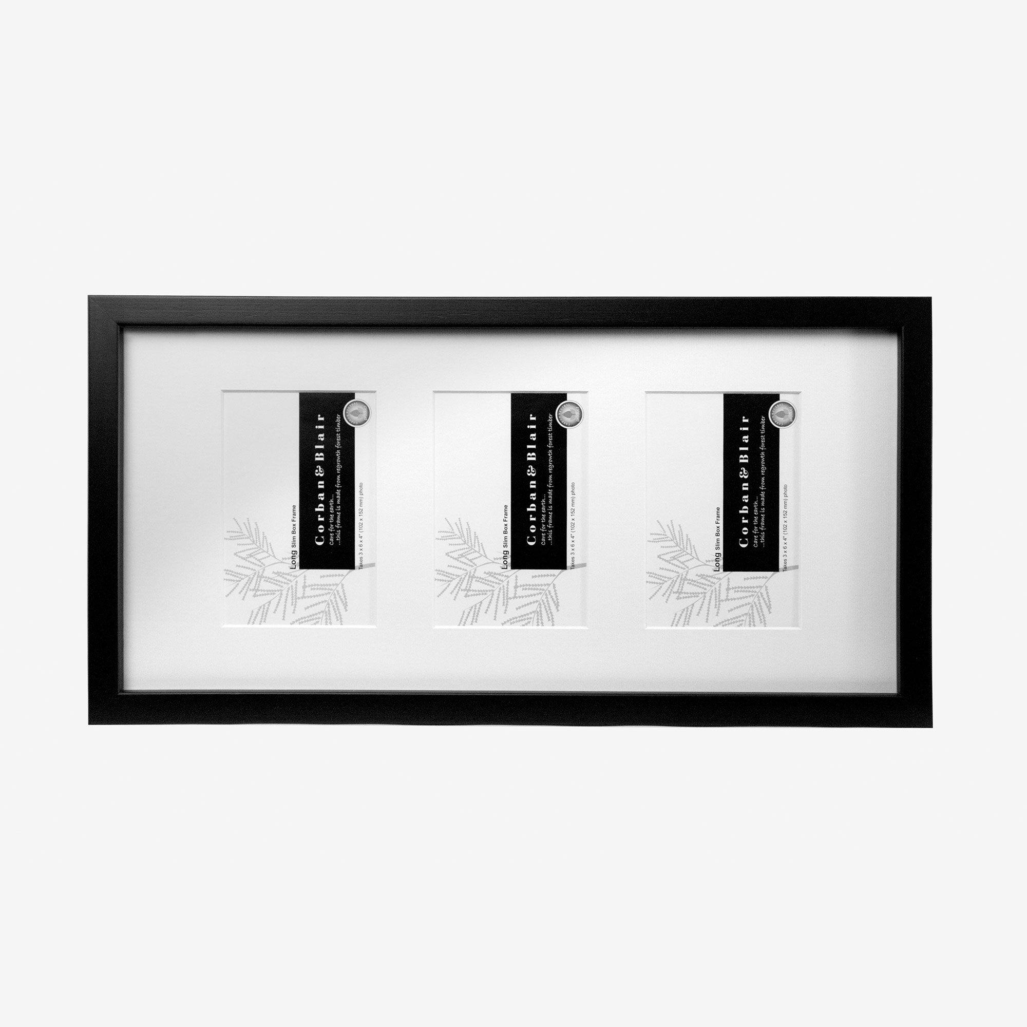 Slim Box Frame Triple with 6x4" Mat - Corban & Blair