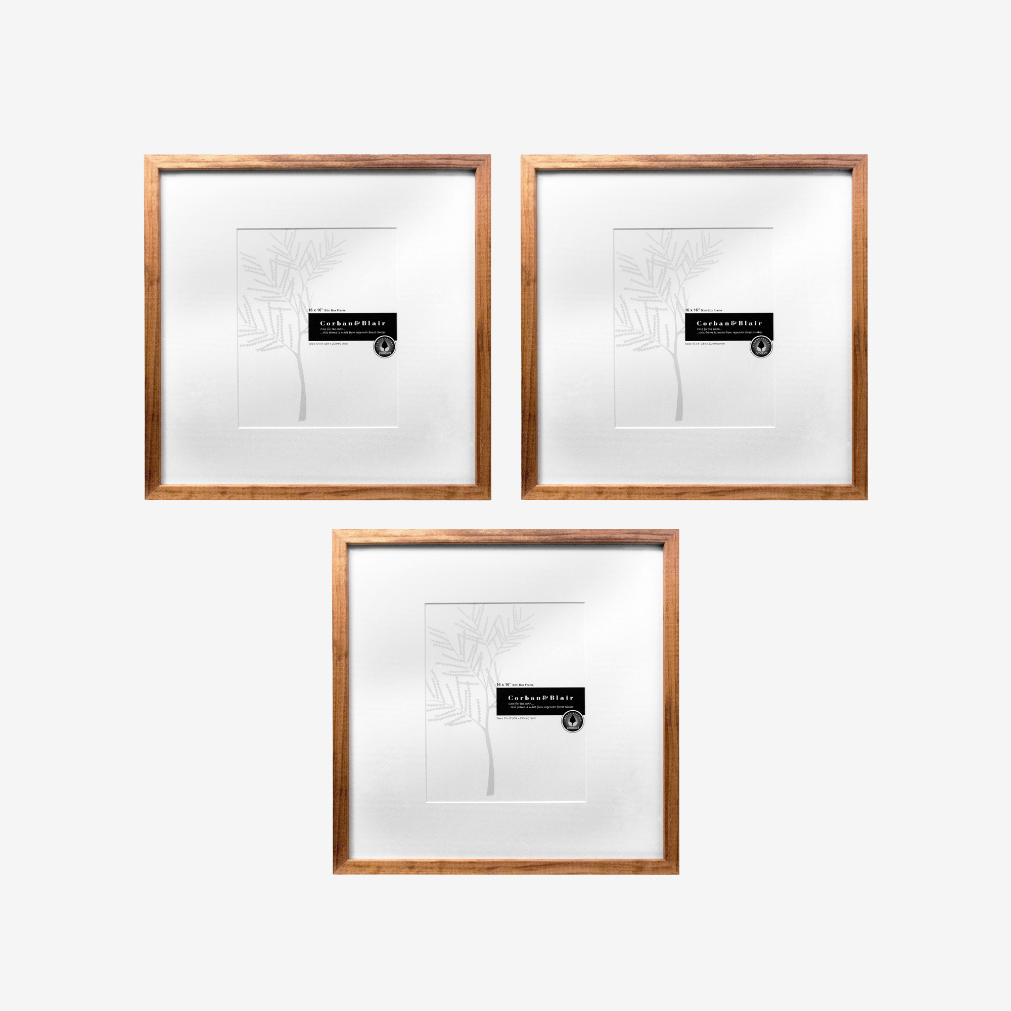 3 Piece Square Slim Box Frame Gallery Wall Set Corban And Blair