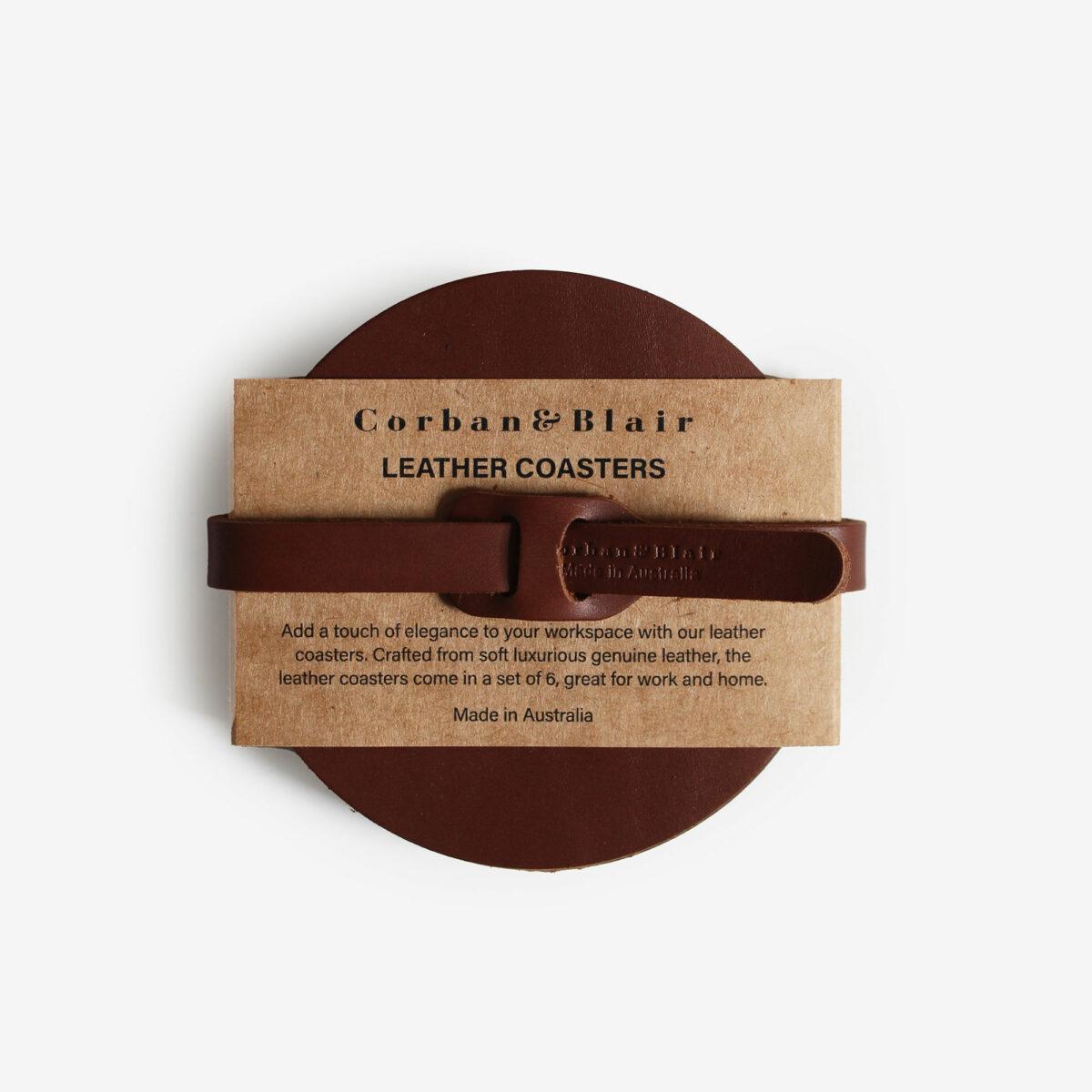 Artisan Round Leather Coasters (Set Of 6) - Corban & Blair