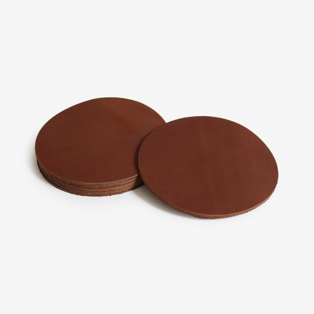 Artisan Round Leather Coasters (Set Of 6) - Corban & Blair